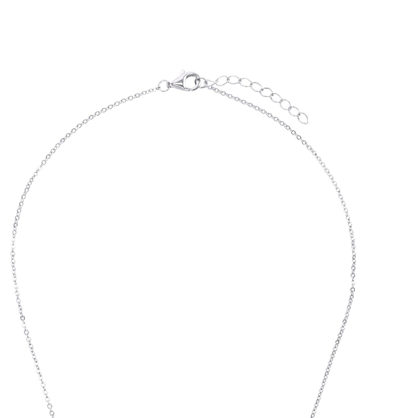 AMOR Silver Bi Colour Cubic Zirconia Heart Loop Pendant Necklace ...