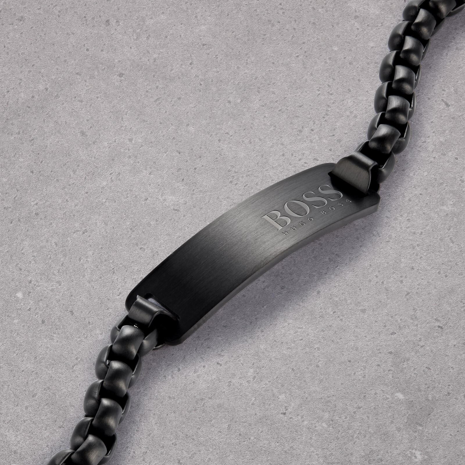 BOSS ID Black Plated Stainless Steel Bracelet 1580051M | Goldsmiths