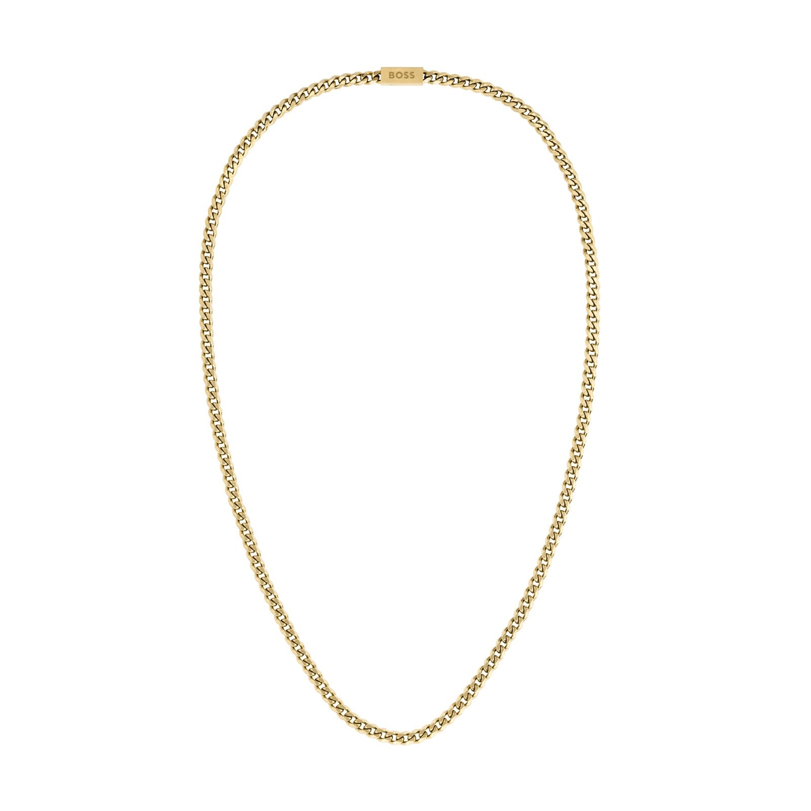 BOSS Gents BOSS Yellow Gold Coloured Curb Chain Necklace 1580173 ...