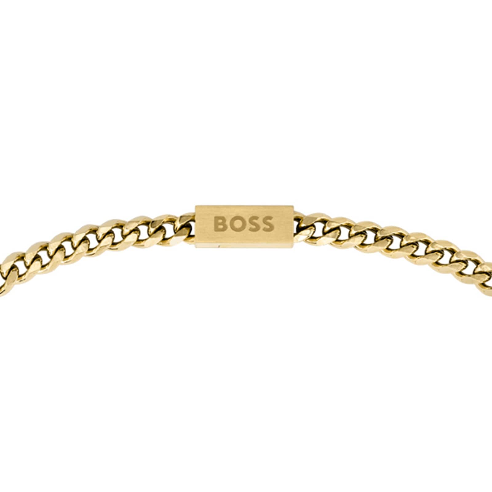 BOSS Gents BOSS Yellow Gold Coloured Curb Chain Necklace 1580173 ...