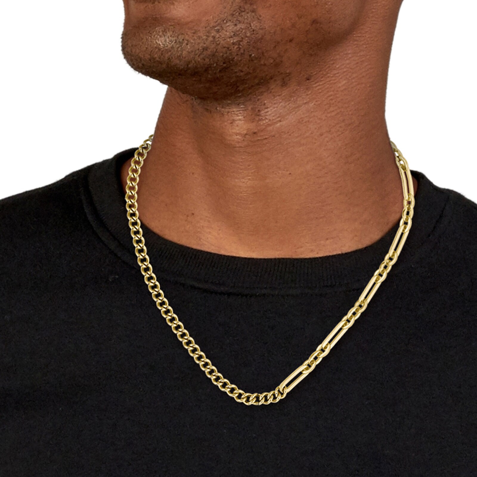 BOSS Gents Boss Mattini Light Yellow Gold Plated Chain & Links Necklace ...