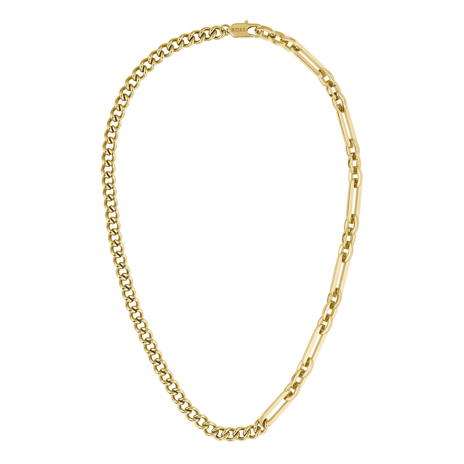 BOSS Gents Boss Mattini Light Yellow Gold Plated Chain & Links Necklace ...