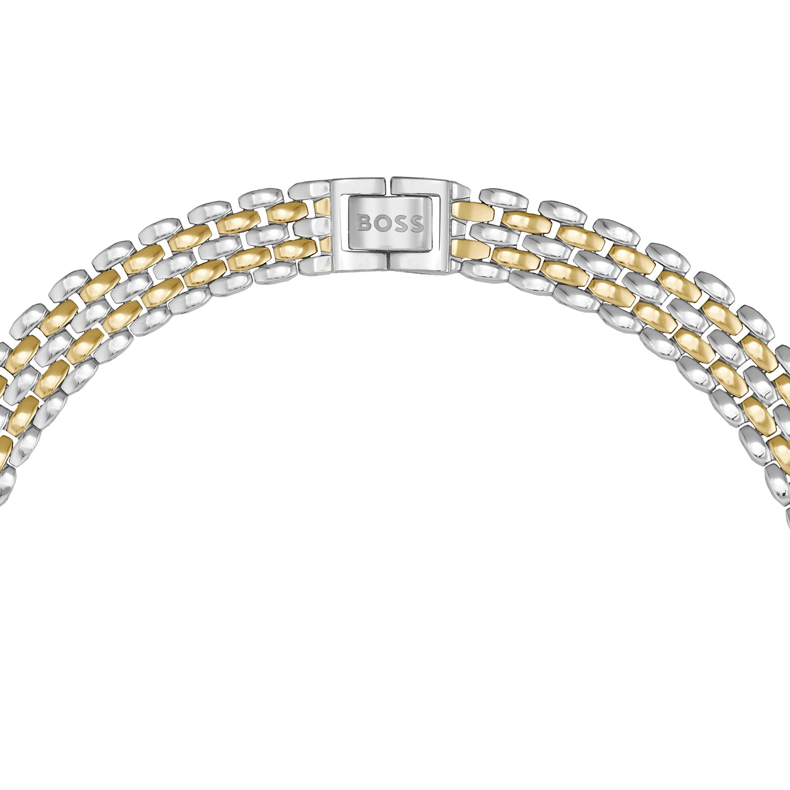 BOSS Ladies BOSS Isla Yellow Gold IP & Stainless Steel Mesh Necklace ...