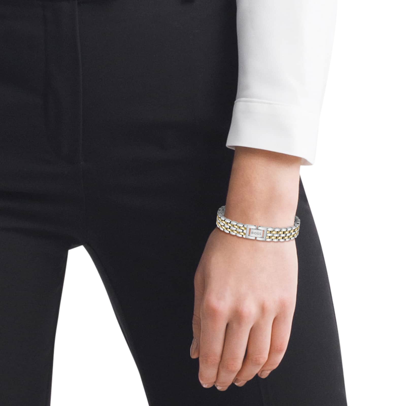 BOSS Ladies BOSS Isla Yellow Gold Coloured & Stainless Steel Mesh ...